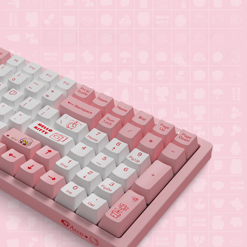 Kawaii Pink Aesthetic Hello Kitty Wired Mechanical Keyboard