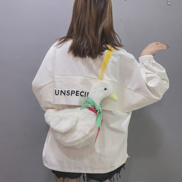 Kawaii Cartoon Cat Plush Shoulder Bag