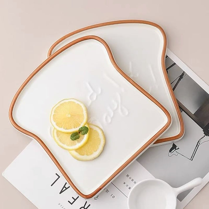 Ceramic Toast Shaped Plate
