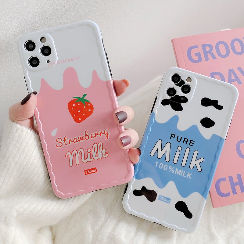 Cute Strawberry Drink Milk iPhone Case