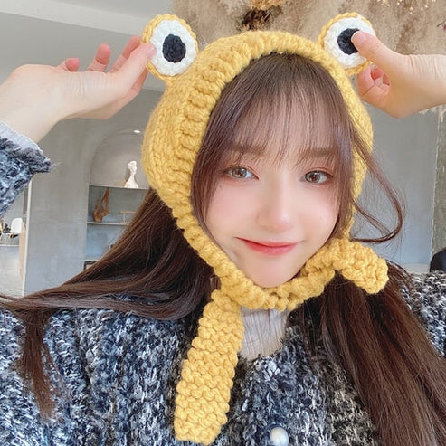 Kawaii Cute Knitted Frog Hat