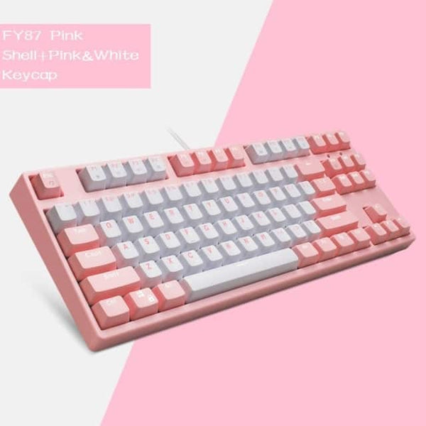Kawaii Classic Pink Mechanical Keyboard USB Wired