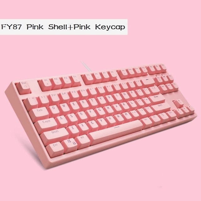 Kawaii Classic Pink Mechanical Keyboard USB Wired