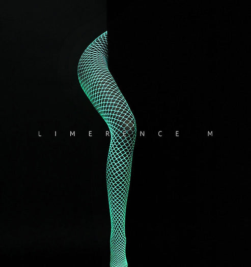 White UV Glowing Aesthetic Fishnet Tights
