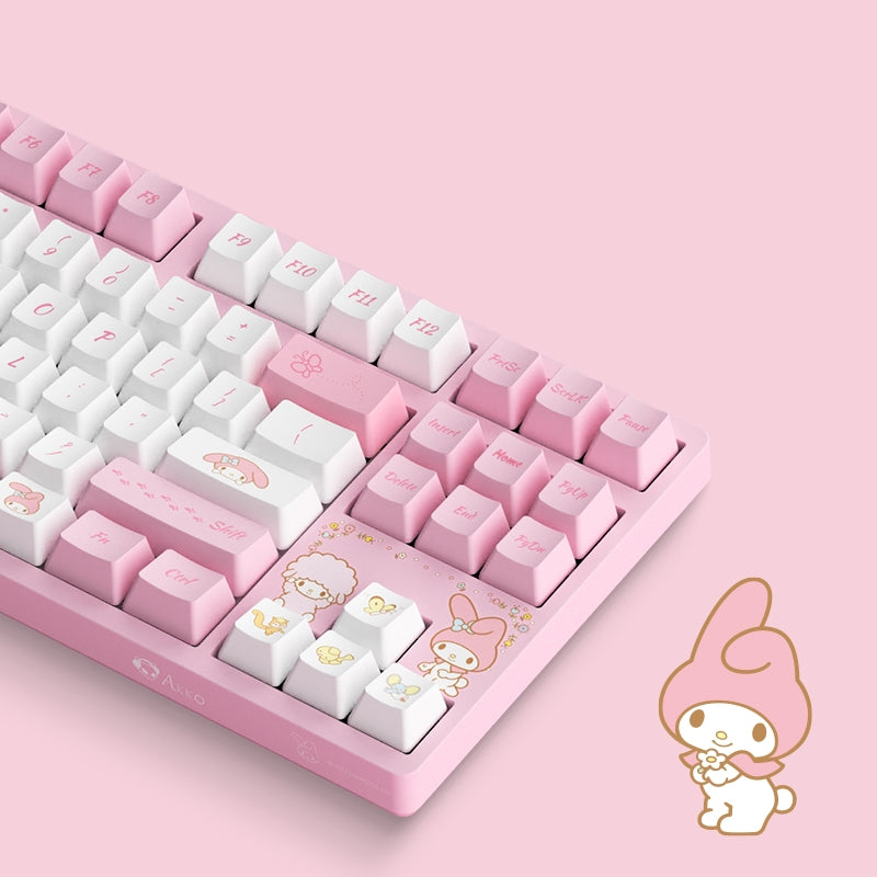Kawaii Pink Aesthetic My Melody Mechanical Keyboard