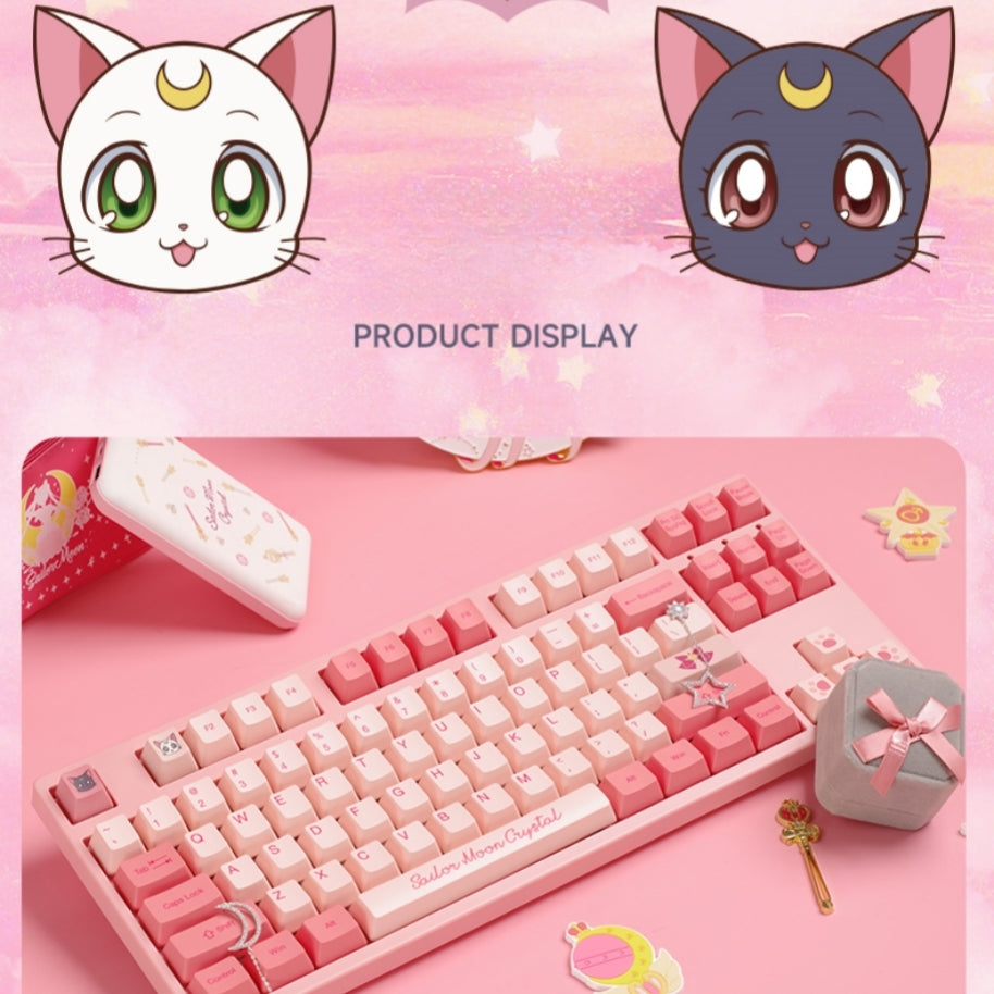Kawaii Pink Aesthetic Sailor Moon Mechanical Keyboard