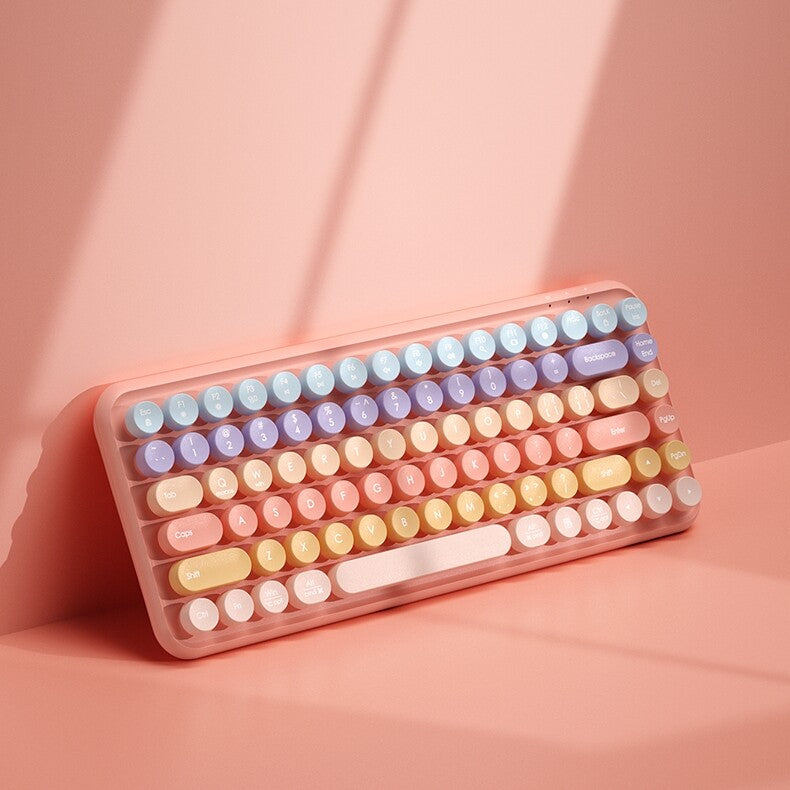 Kawaii Pink Aesthetic Wireless Keyboard And Mouse Set