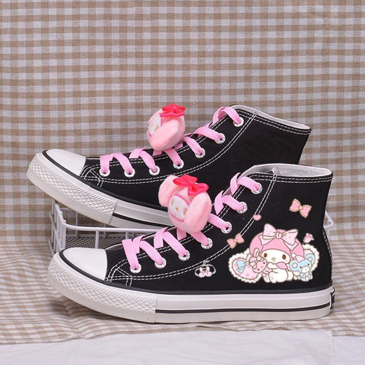 Cartoon Print High-top Canvas Shoes